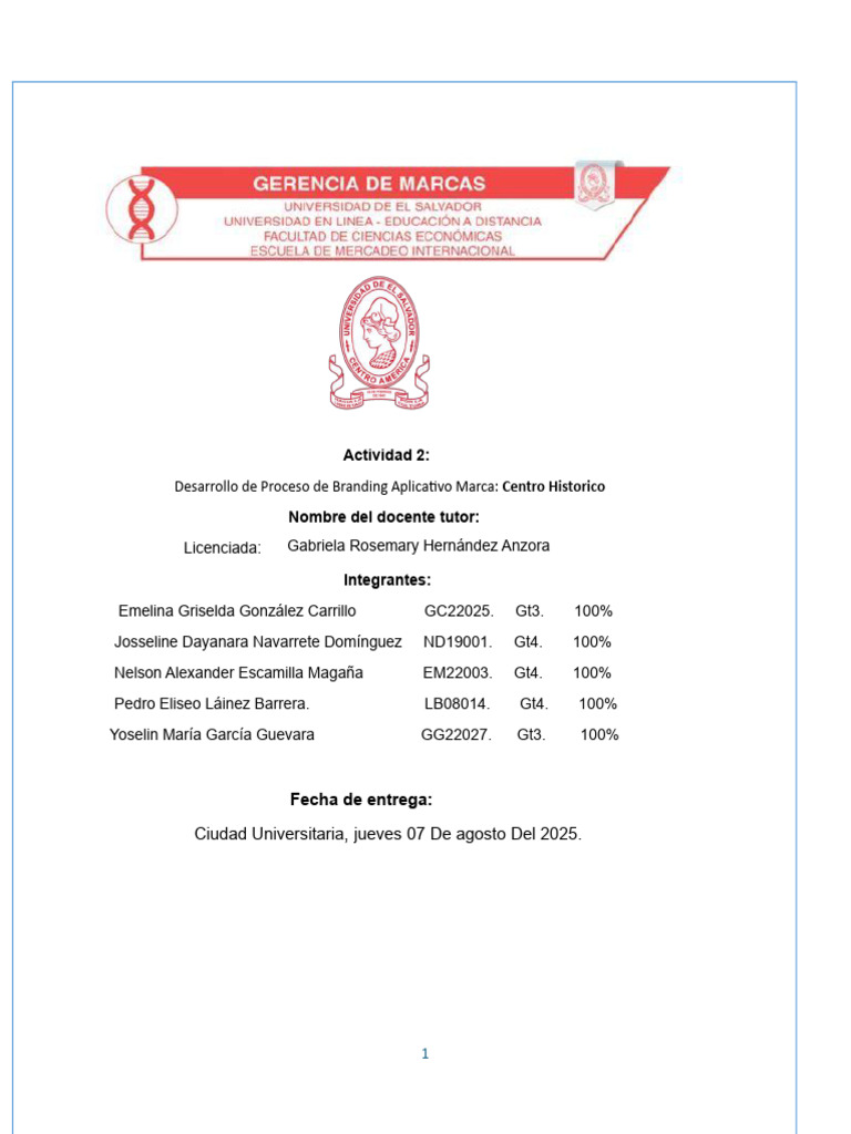 Actividad 2 Gerencia de Marcas | PDF | Tipografía | Gestión de la marca