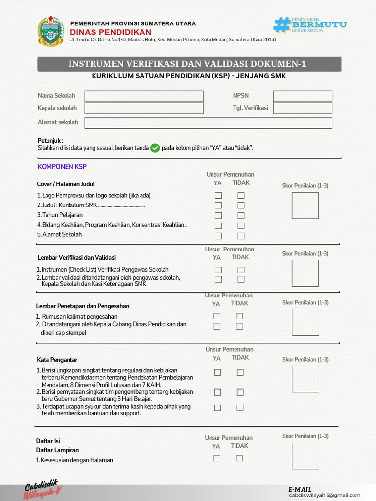 Instrumen Validasi KSP SMK | PDF