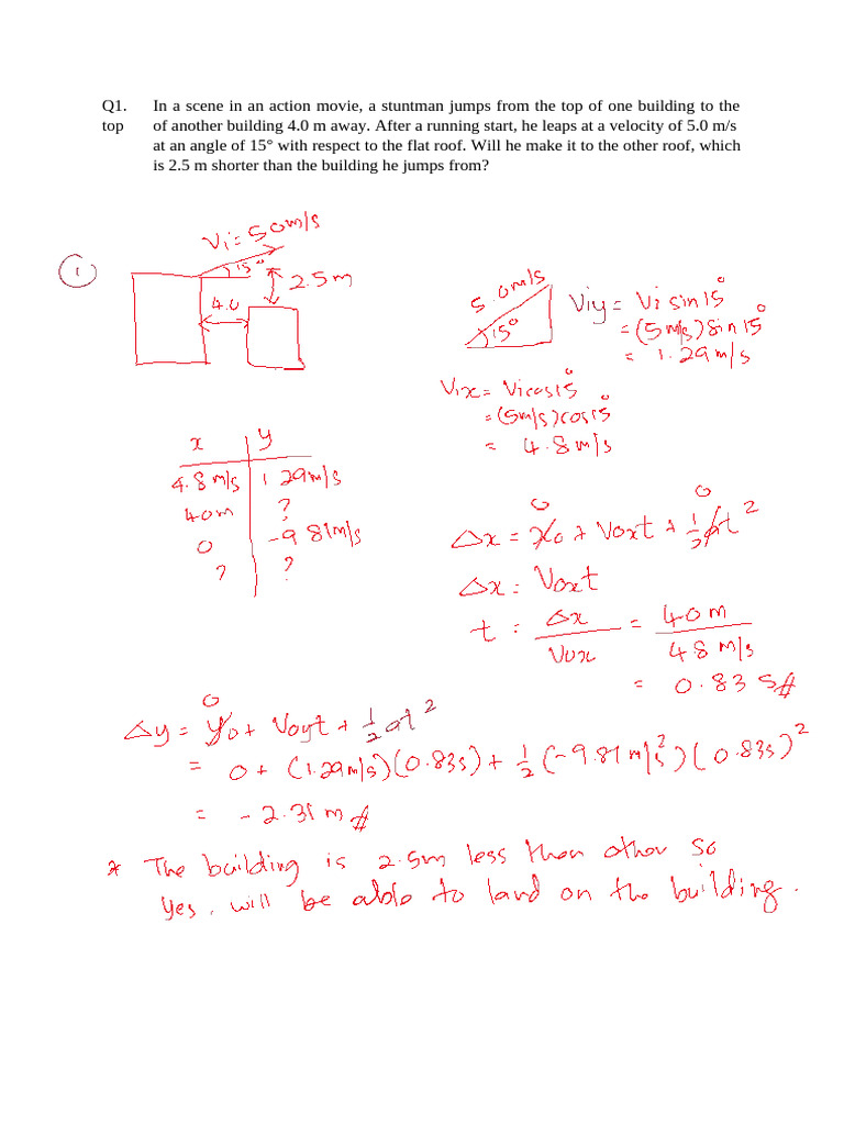 Solution Projectile Motion Pdf