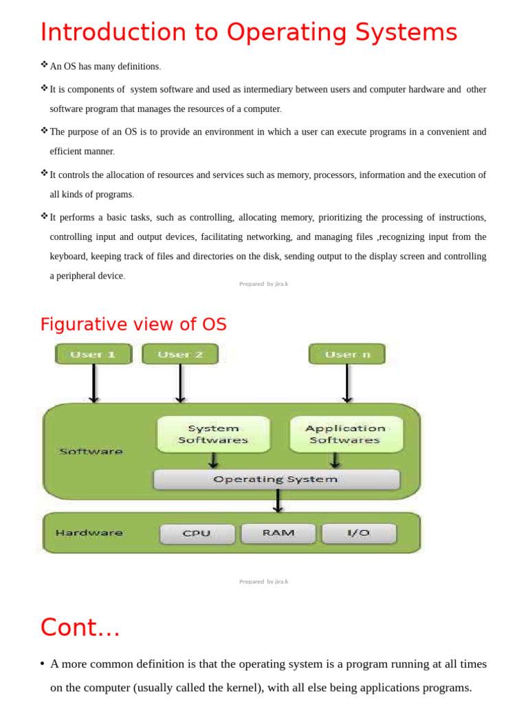 Overview of Operating Systems Functions | PDF | Operating System ...
