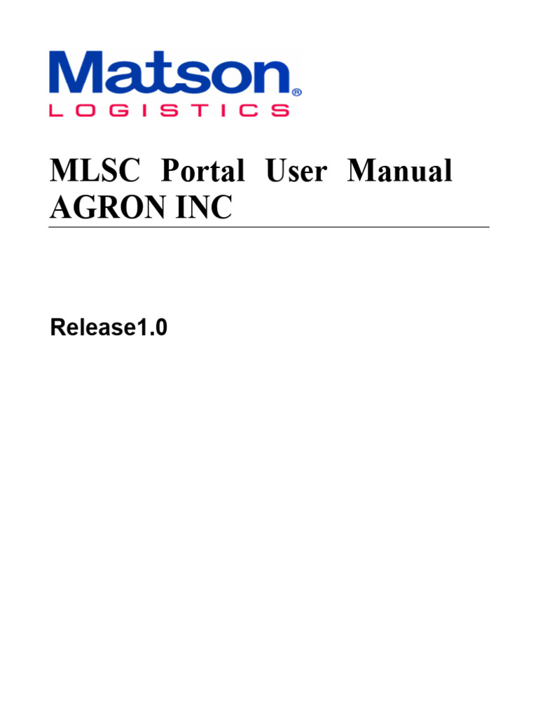 MLSC Portal User Manual v1 0 - Agron | PDF | Microsoft Excel | Menu (Computing)
