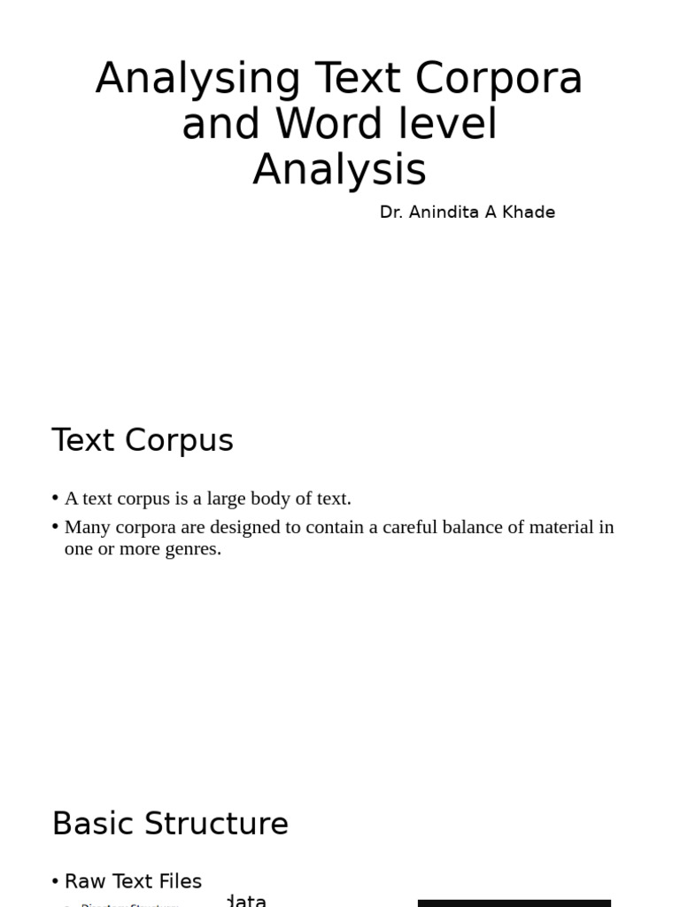 Text Corpora Analysis and Tools | PDF | Cognitive Science | Applied ...