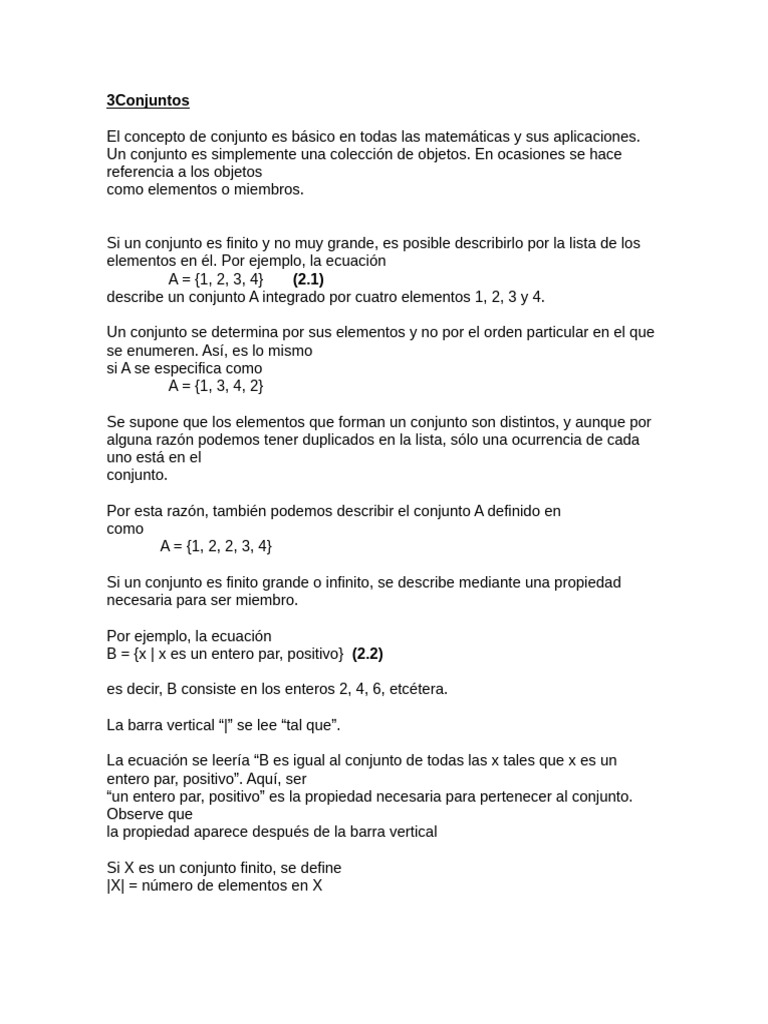 Conceptos Básicos de Conjuntos en Matemáticas | PDF | Conjunto ...