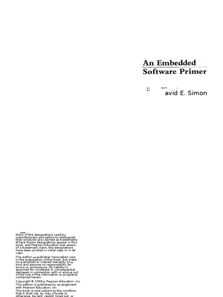 An Embedded Software Primer Pdf Embedded System Electronic Circuits