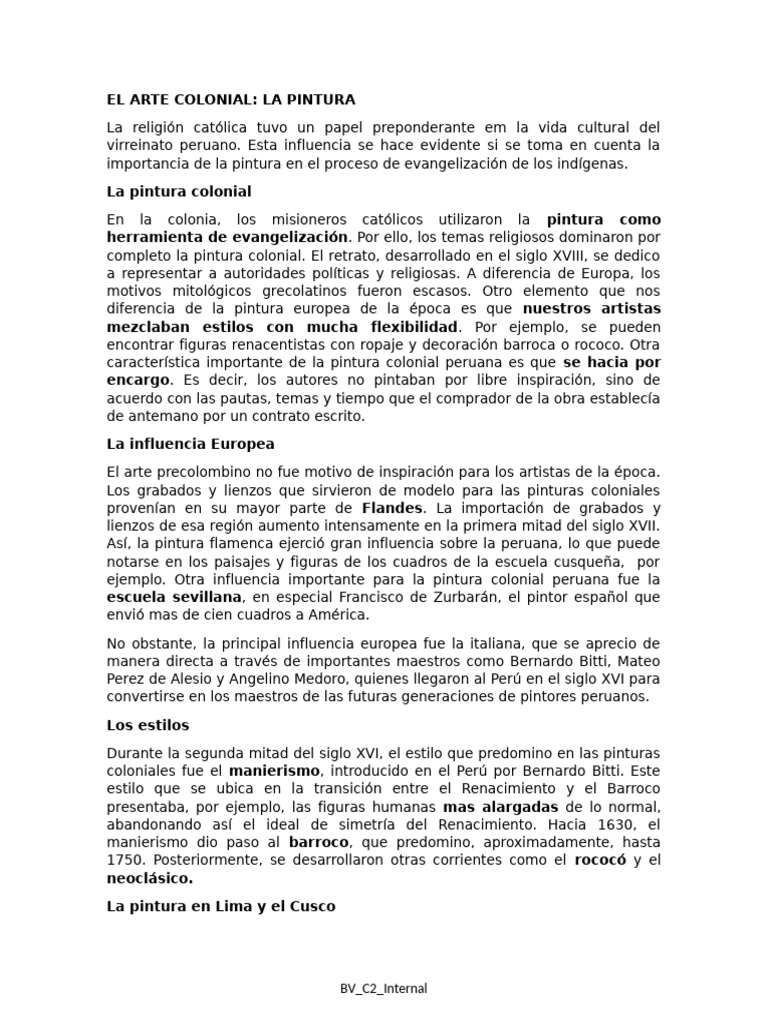 El Arte Colonial | PDF | Las artes | Pinturas