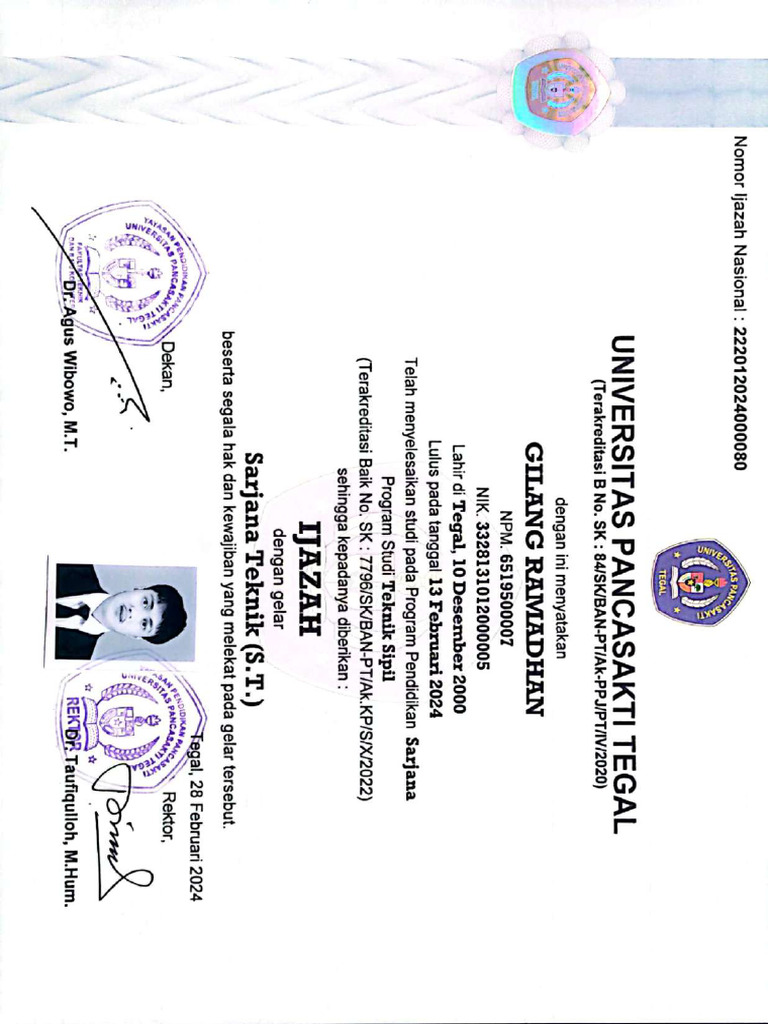 Scan Ijazah Kuliah | PDF