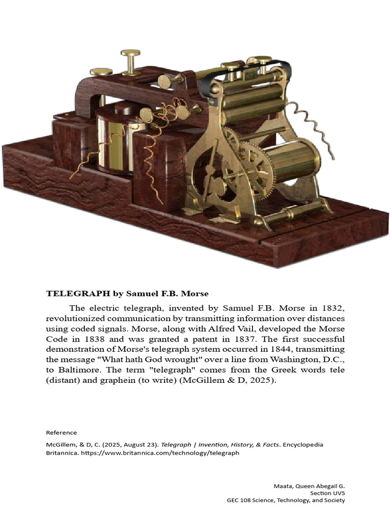 Telegraph by Samuel F | PDF