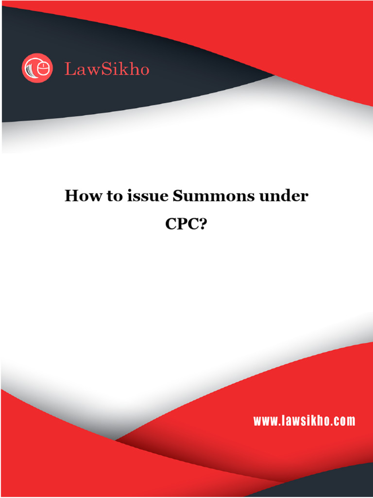 Issuing Summons Under CPC Explained | PDF | Lawsuit | Summons