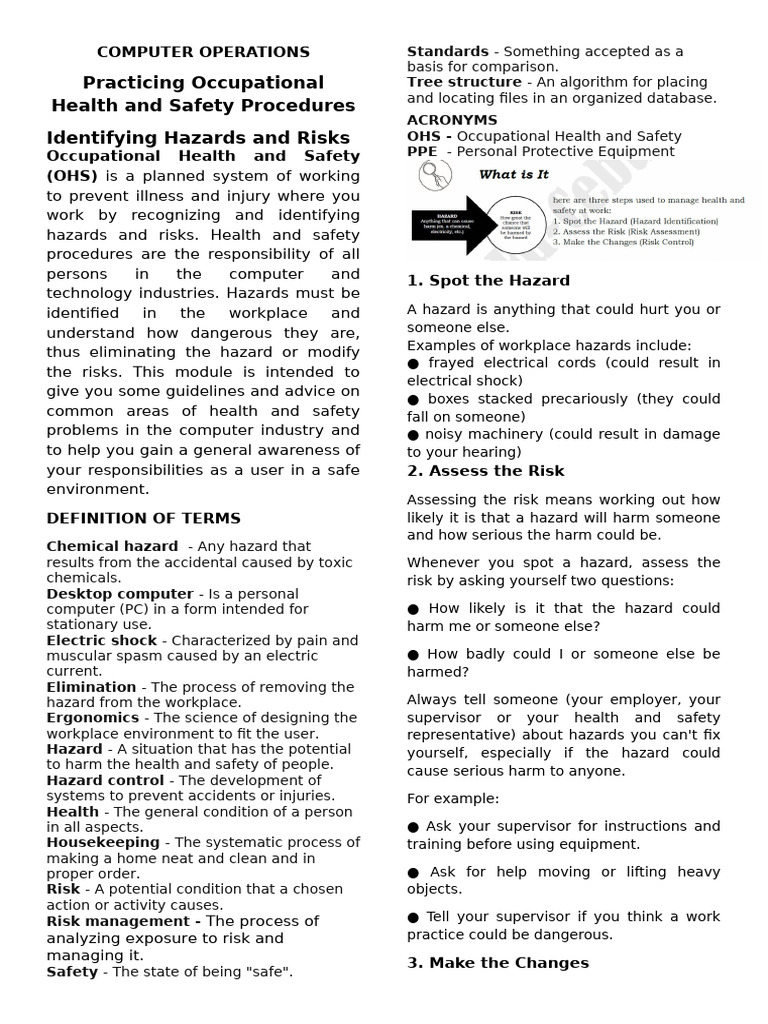 OHS Guidelines for Computer Safety | PDF | Occupational Safety And ...