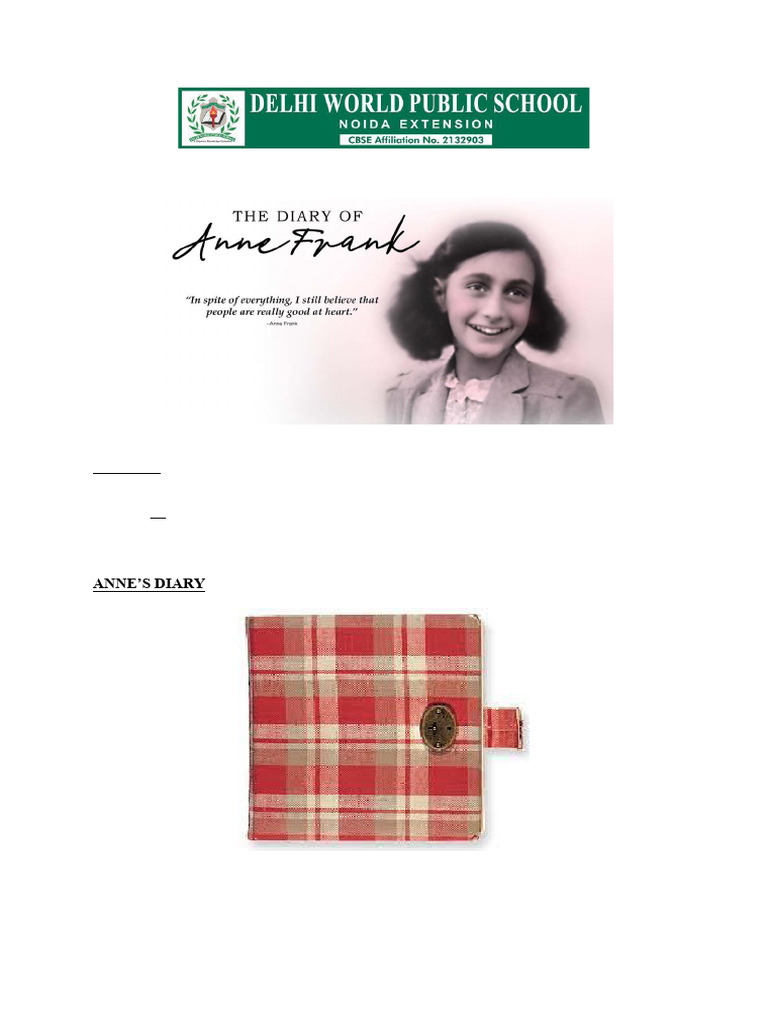 CLASS -X L- 4 FROM THE DIARY OF ANNE FRANK | PDF | Anne Frank