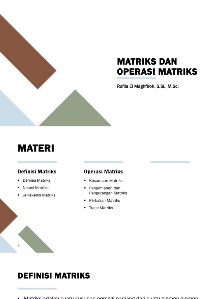 Matriks Dan Determinan Matriks | PDF