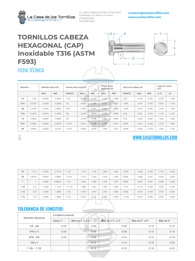 Ficha Tecnica Tornil | PDF | Ingeniería mecánica | Procesos industriales