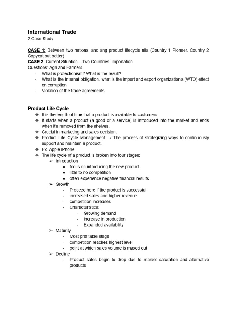 International Trade Case Studies & Concepts | PDF | Dumping (Pricing ...