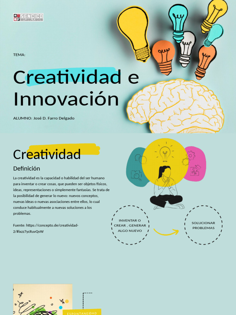 Creatividad e Innovación: Definición y Tipos | PDF | Creatividad ...