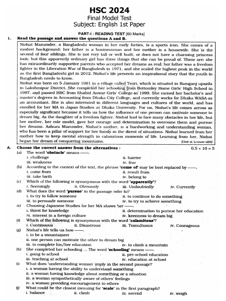 HSC English 1st Paper | PDF