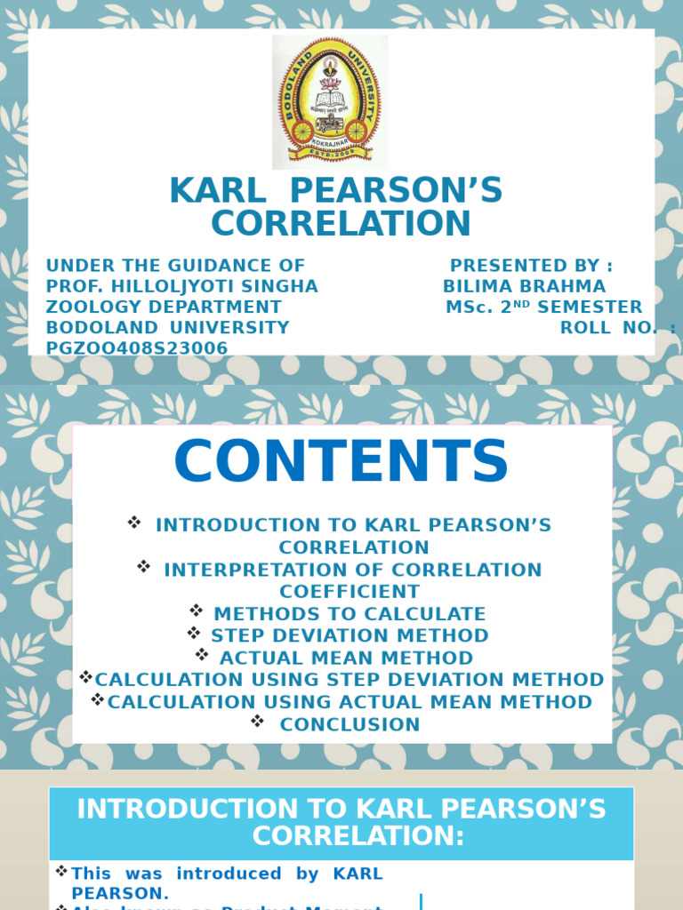 Understanding Karl Pearson's Correlation | PDF | Applied Mathematics ...