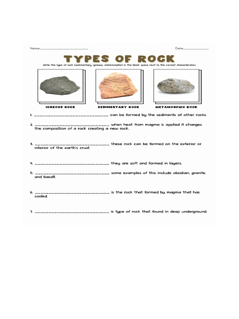 3 Types of Rocks Worksheet 255279.Jpg | PDF