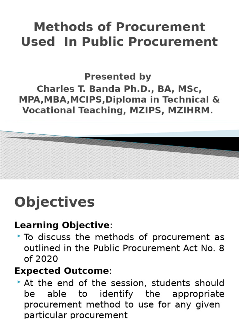 Eight Methods of Public Procurement | PDF | Auction | Public–Private ...