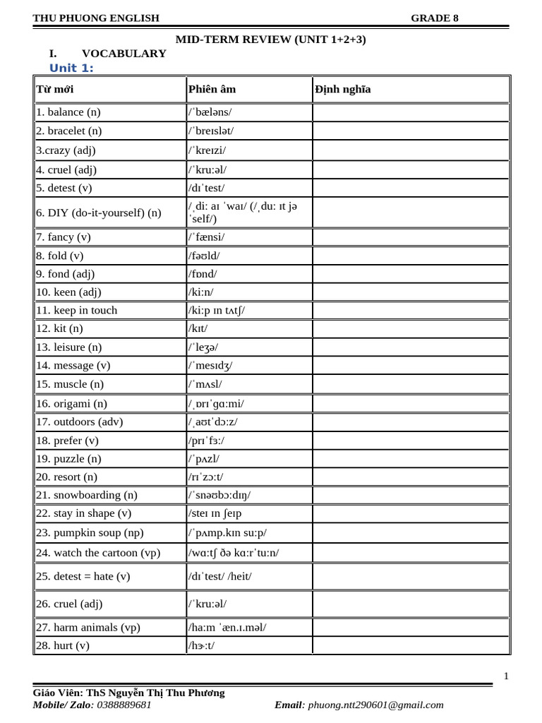 g8 - 1st Mid-Term Review | PDF