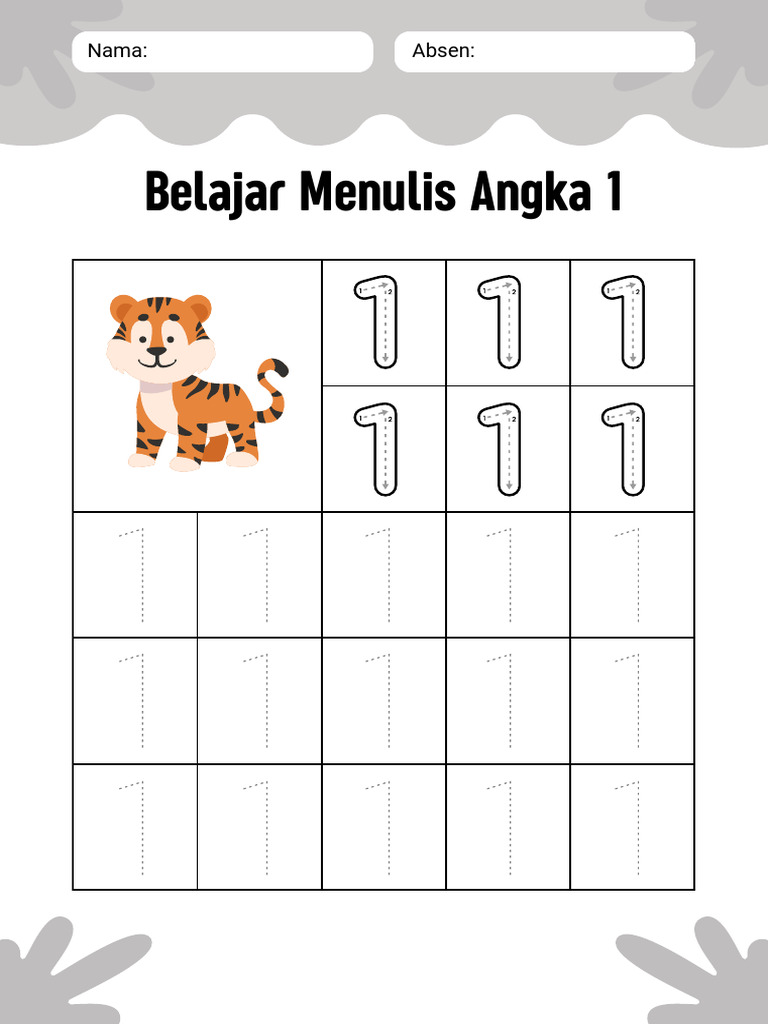Panduan Belajar Menulis Angka 1-5 | PDF