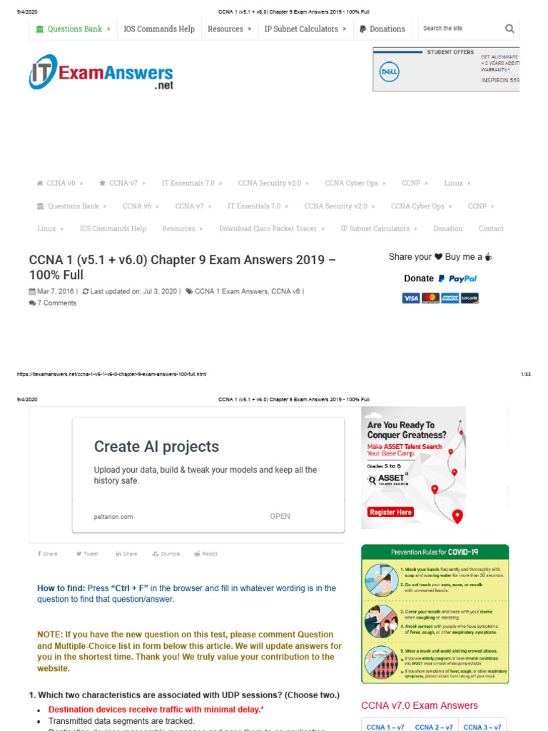 Chapter 9 Exam Answers 2019 - 100% Full | PDF | Transmission Control ...