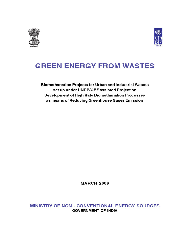 UNDP 206 Green Energy From Waste | PDF | Waste | Biogas