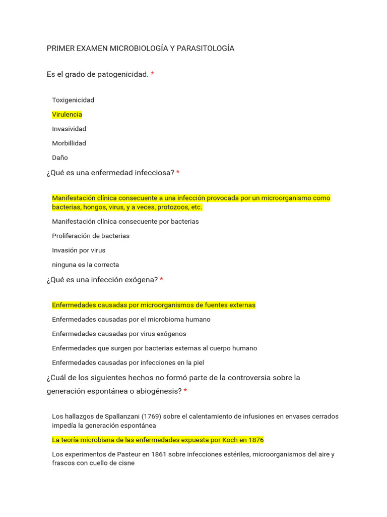 EXAMENES DE MICRO - Documentos de Google - 250404 - 181842 | PDF | Sistema inmune | Virus