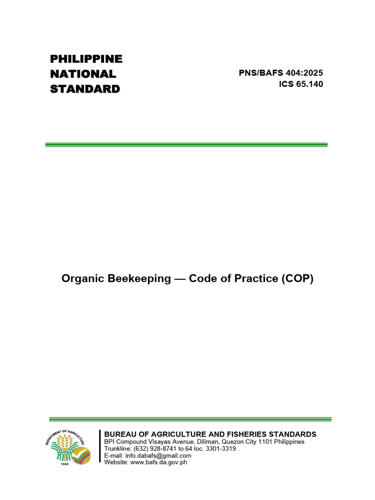 Organic Beekeeping Code of Practice 2025 | PDF | Honey Bee | Beehive