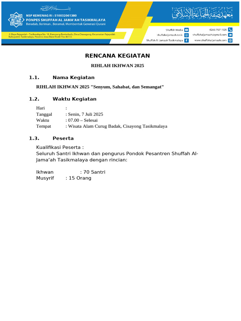 Rihlah Ikhwan 2025 | PDF