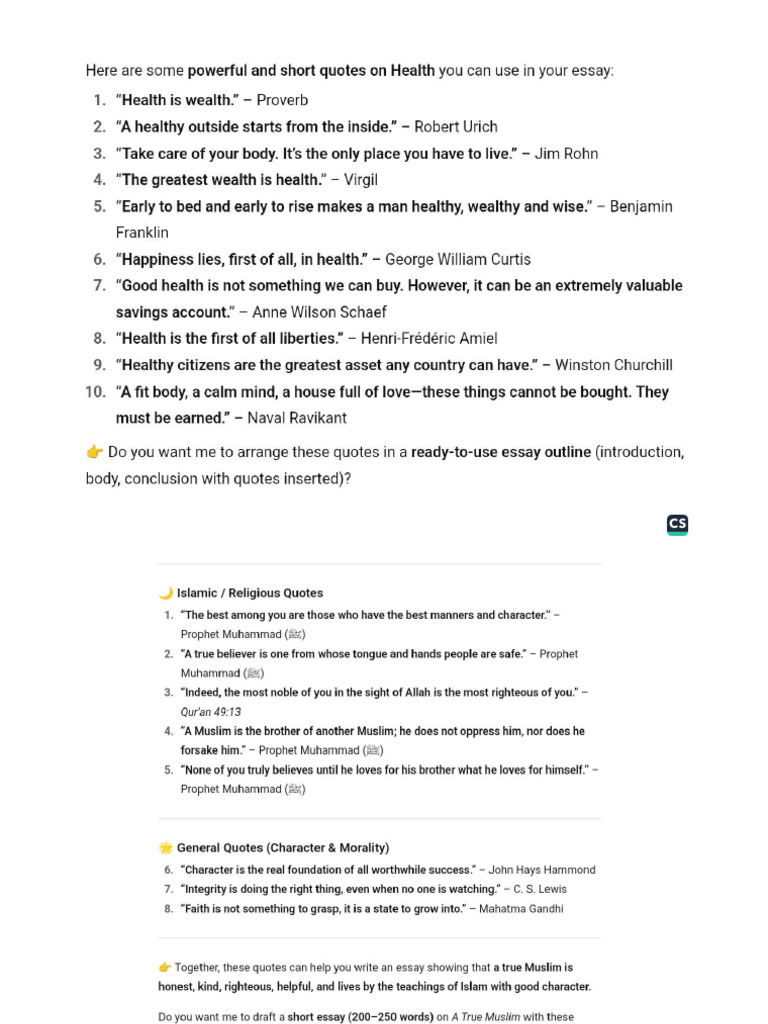 Notes Useful For Essays | PDF