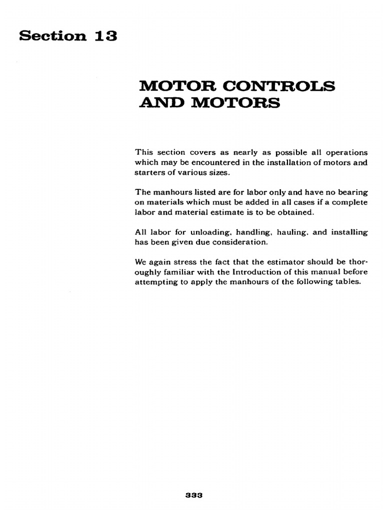 Motor Installation and Labor Estimates | PDF | Electric Motor | Switch