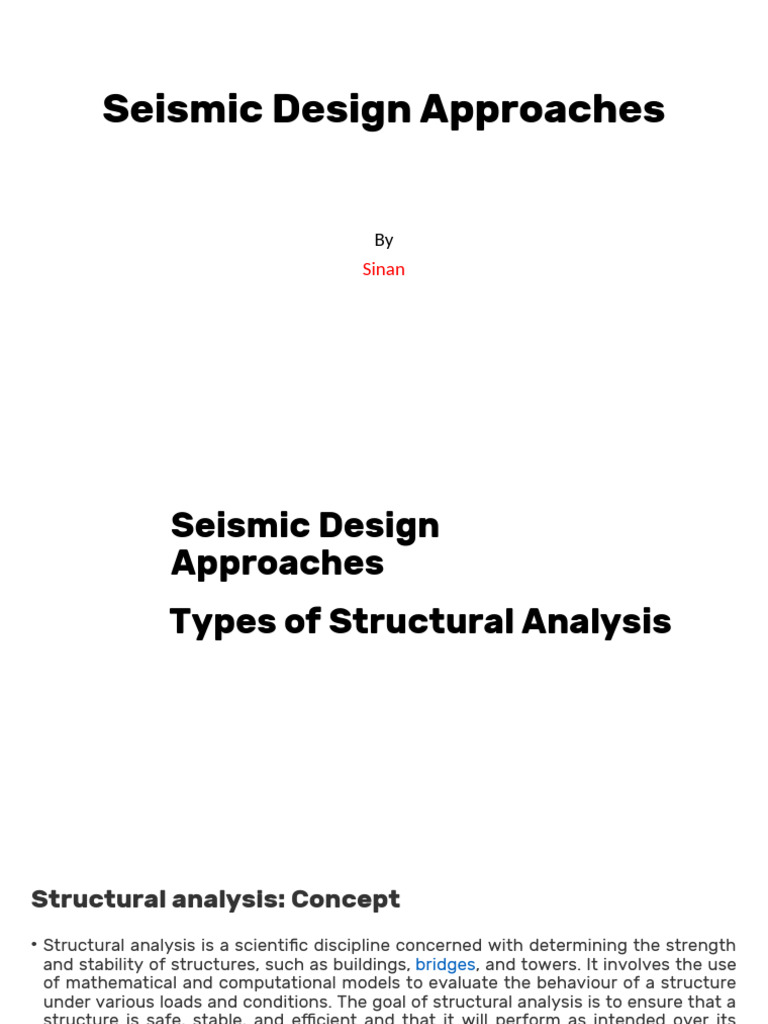 Seismic Design and Structural Analysis | PDF | Structural Analysis ...
