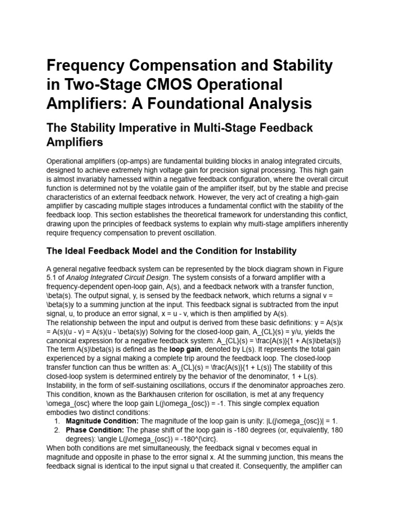 Op-Amp Stability and Compensation Techniques | PDF | Operational ...