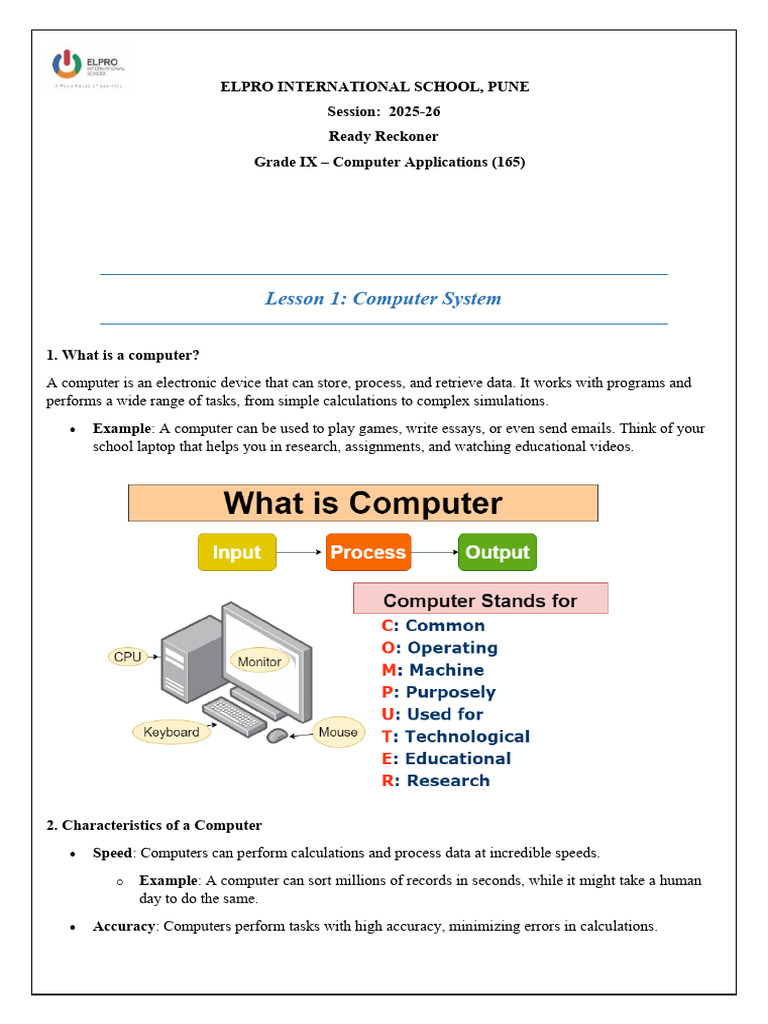Grade 9 - CA - Ready Reckoner - 2025-2026 | PDF | Operating System ...