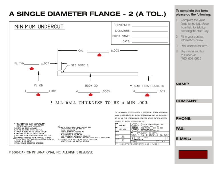 Single Diameter Flange Form | PDF