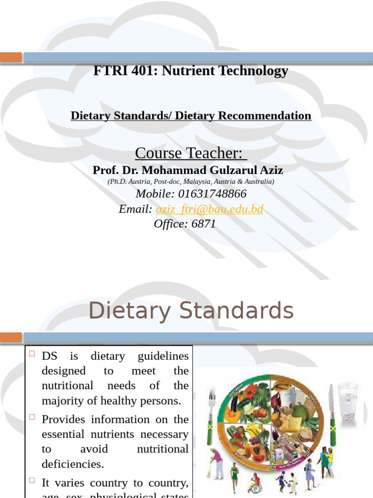 Dietary Standards L-4 | PDF | Nutrients | Diet (Nutrition)
