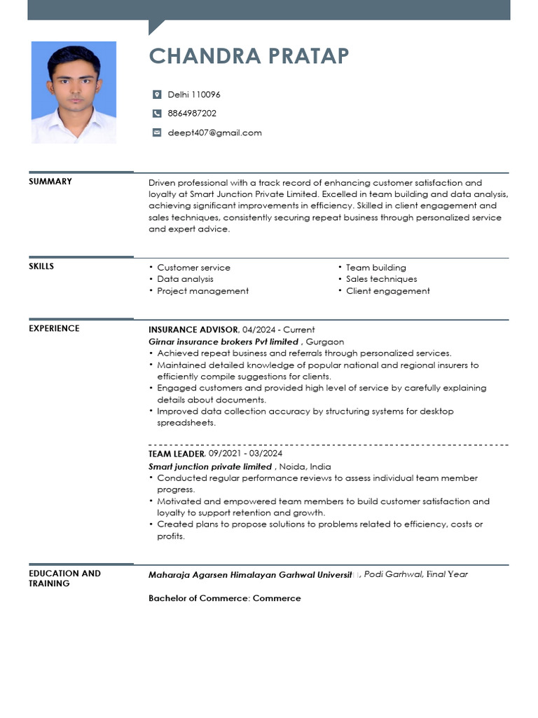 Customer-Centric Insurance Advisor Profile | PDF