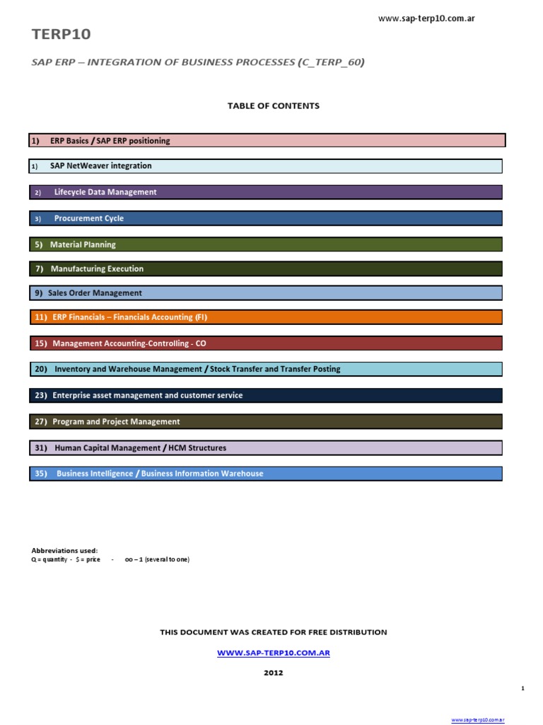 SAP Terp10 Summary Sap Terp10.Com .Ar | PDF | Scheduling (Production ...