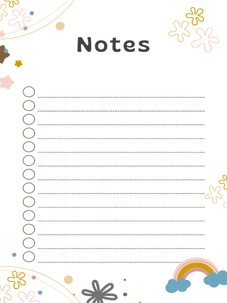 Pink and Green Playful Notes Document A4 | PDF