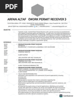 Work Permit Receiver CV of Abrar Ahmed | PDF