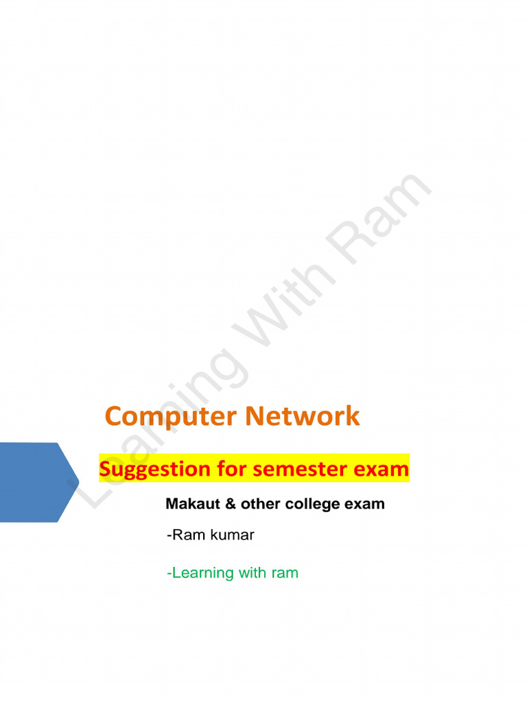 Computer Network Suggestion Learning With Ram | PDF