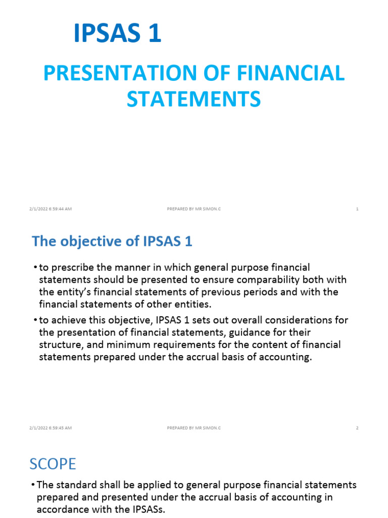 IPSAS 1: Financial Statement Presentation | PDF | Equity (Finance ...