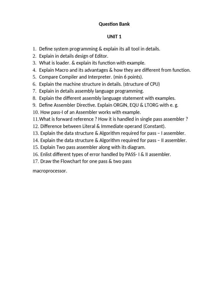 Spos Question Bank | PDF