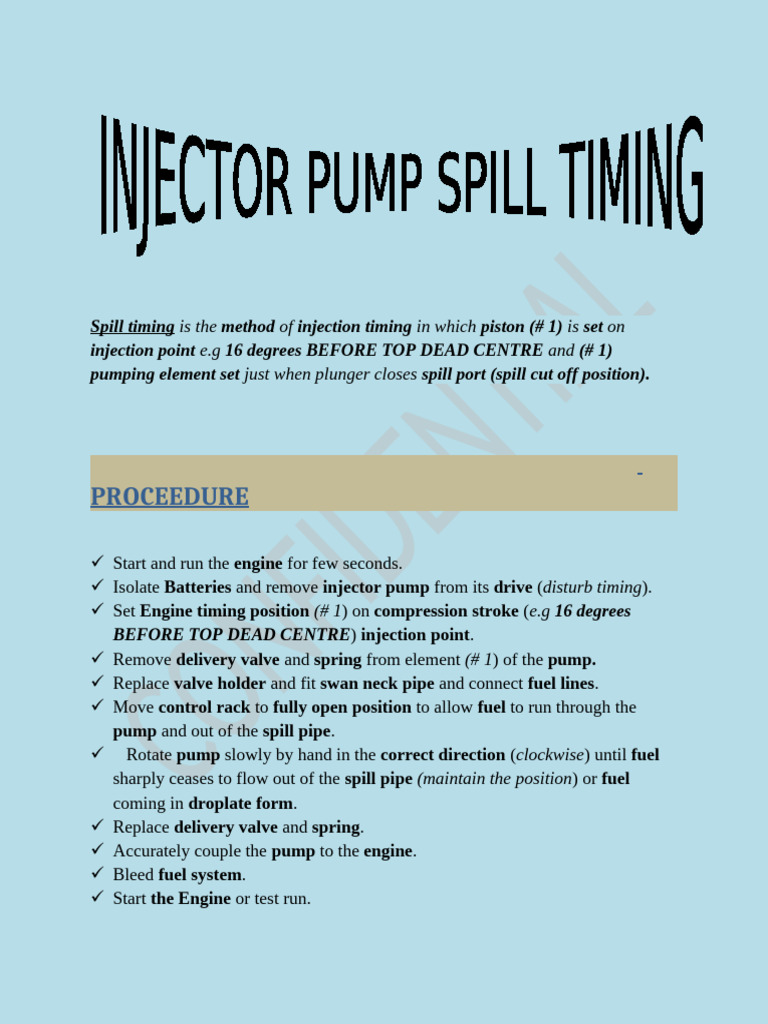 Spill Timing | PDF