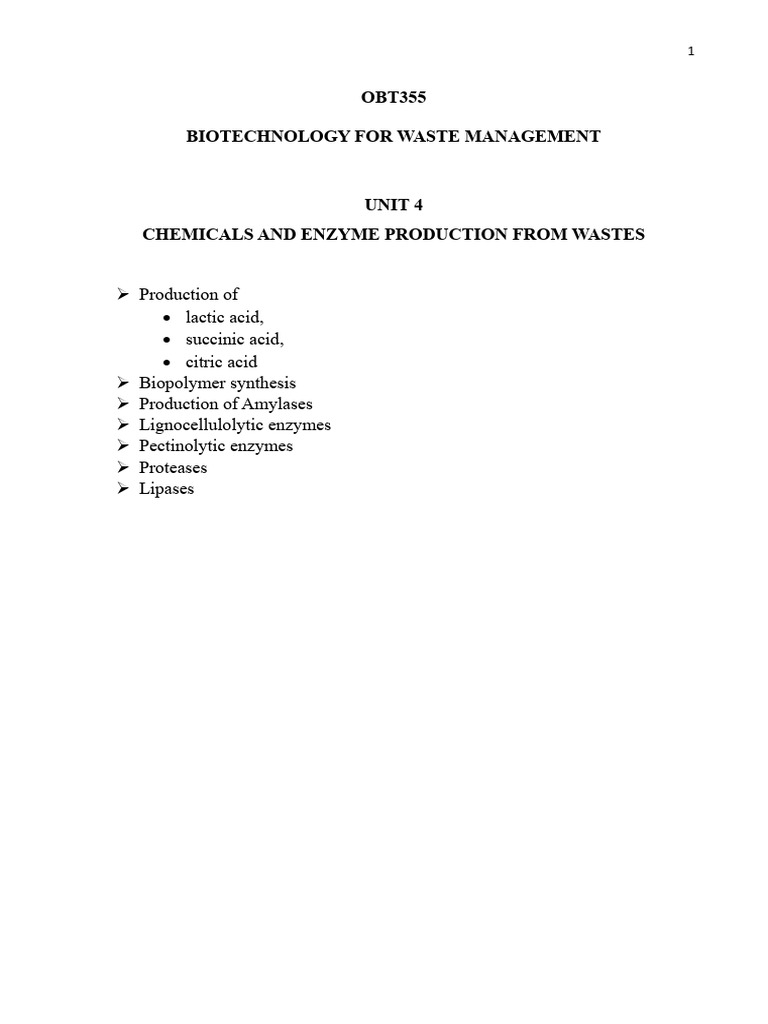 BFWM Unit 4 | PDF | Fermentation | Biopolymer