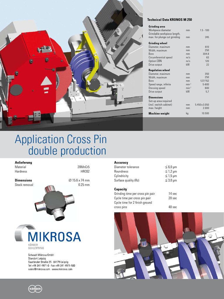 Flyer KRONOS M 250 Zapfenkreuze E | PDF | Grinding (Abrasive Cutting ...