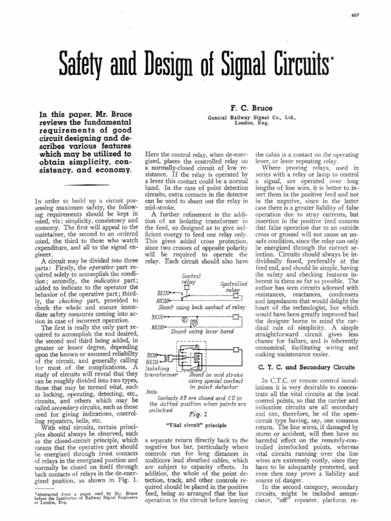 Safety and Design of Signal Circuits | PDF | Relay | Switch