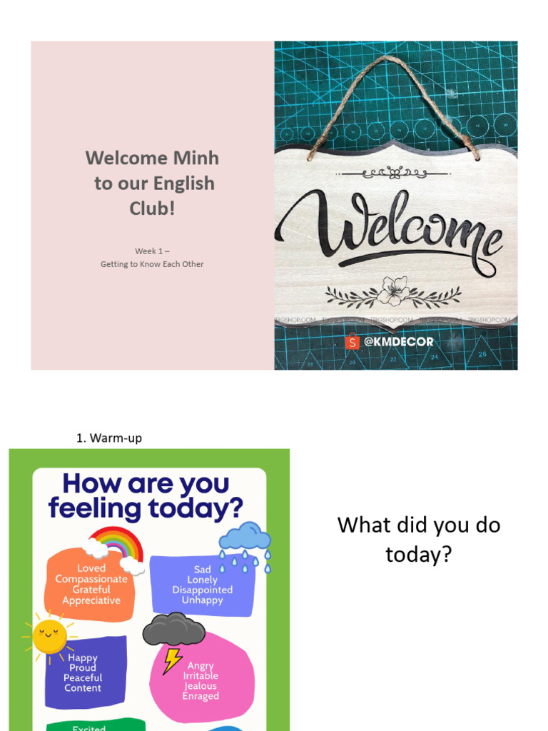 Week1 English Speaking Intro Lesson | PDF | Learning | Human Communication