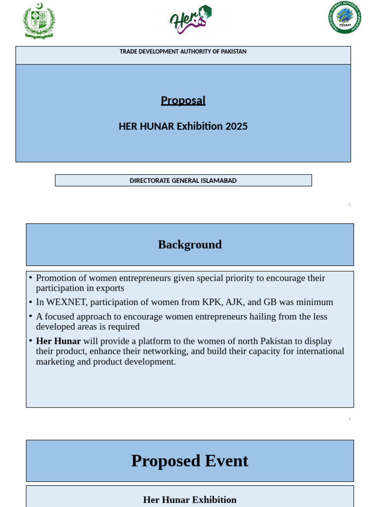Her Hunar Exhibition 2025 Proposal | PDF | Economies | Business