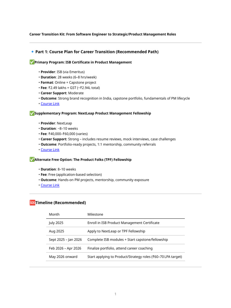 ISB Product Management Career Guide | PDF | Business